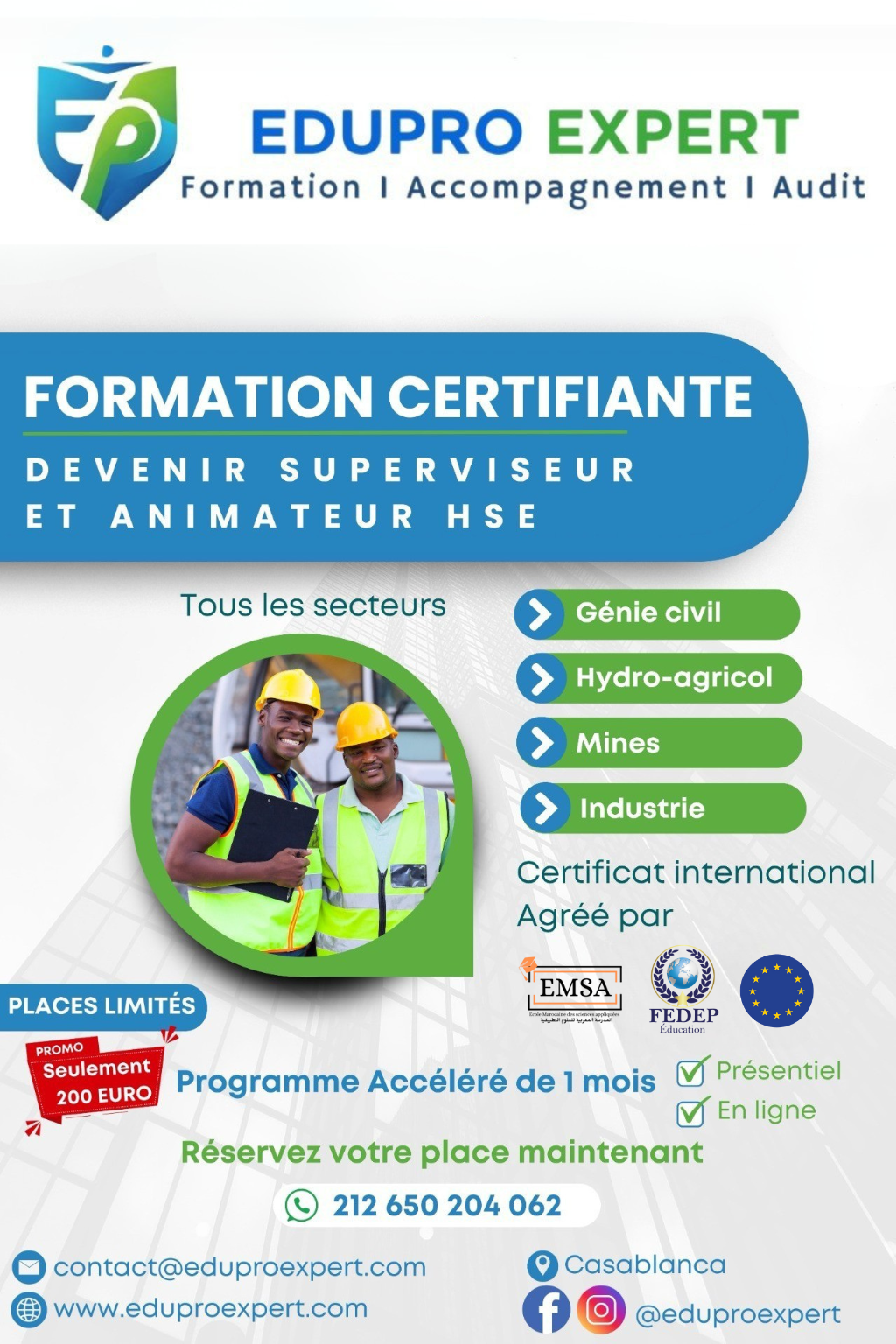 Superviseur et Animateur HSE - EDUPRO EXPERT