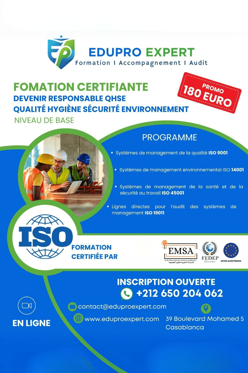 Responsable QHSE (Niveau de base) - EDUPRO EXPERT
